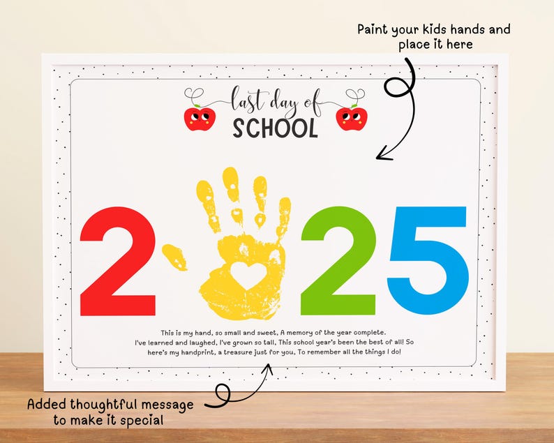 Graduation Handprint Craft, Printable Keepsake for Preschool Kids, End ...