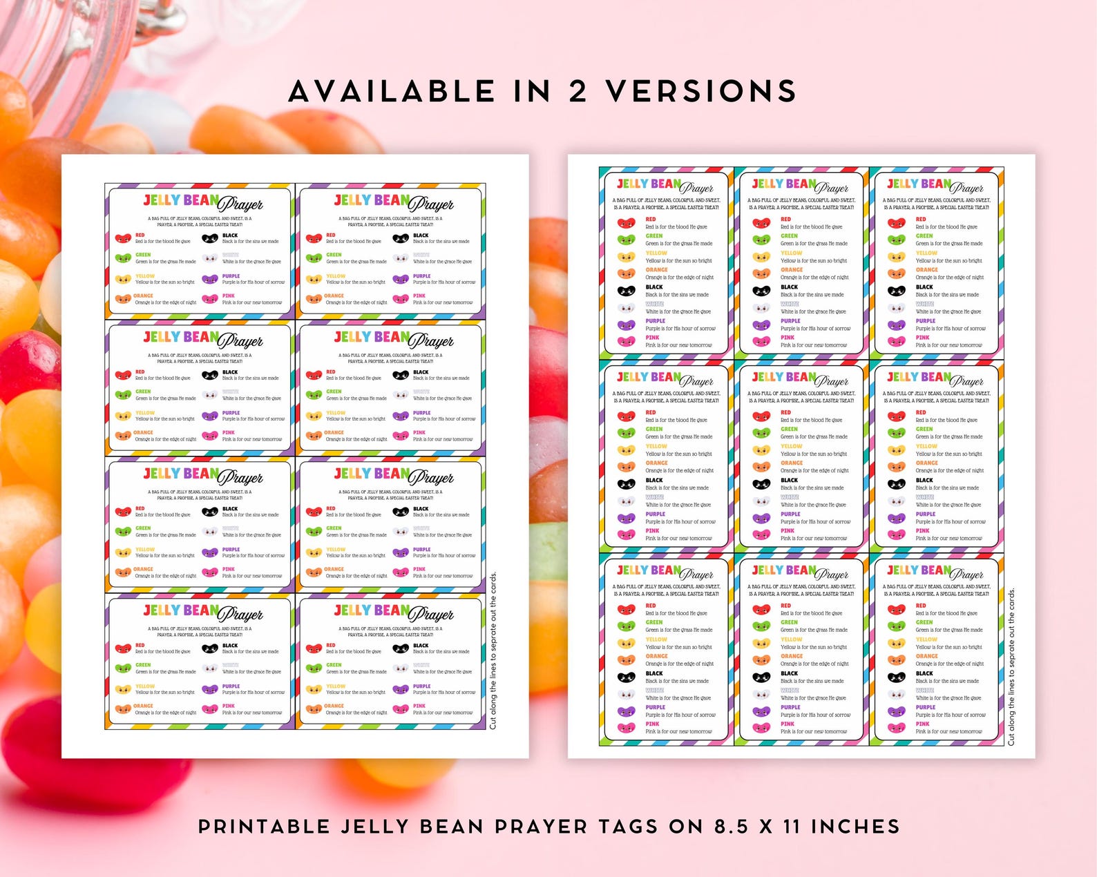 Jelly Bean Prayer Poem Printable - Religious Gift Tags, Easter Basket ...