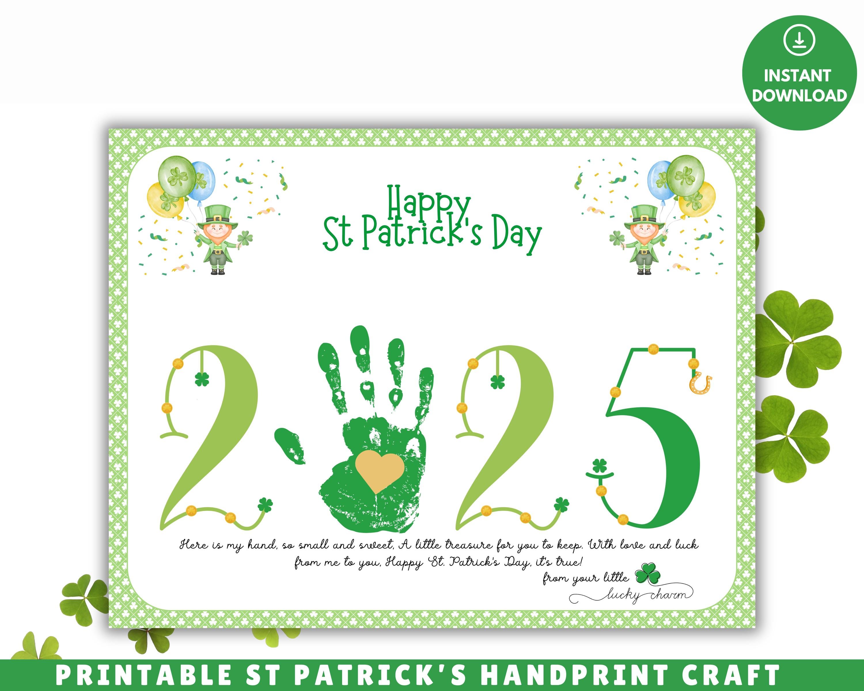 St. Patrick's Day Handprint Craft, 2025 St. Patrick's Day Handprint ...