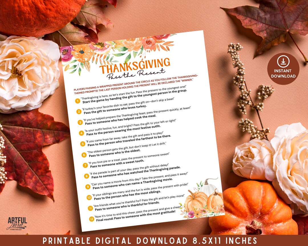 Pass the Pumpkin Game Printable, Prize Left Right Game, Easy ...