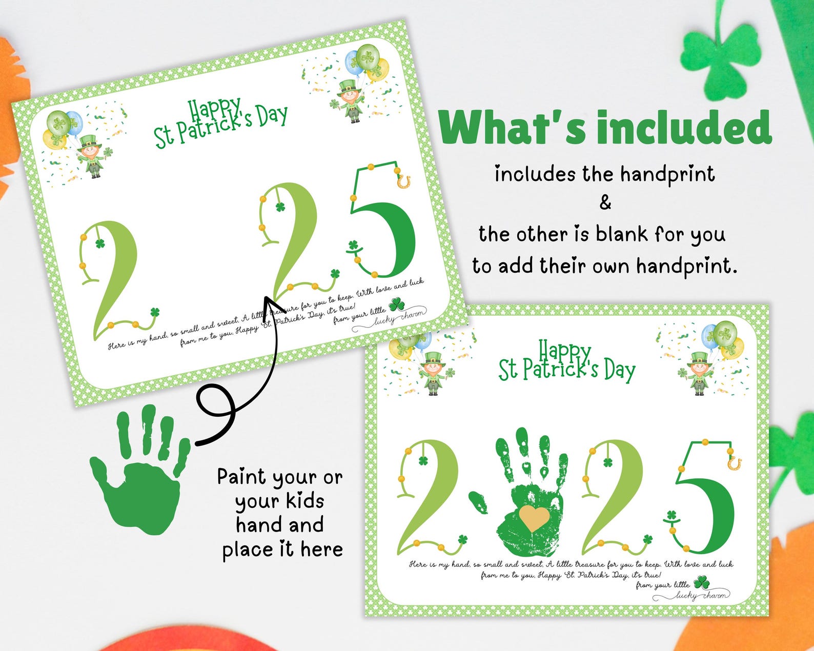 St. Patrick's Day Handprint Craft, 2025 St. Patrick's Day Handprint ...