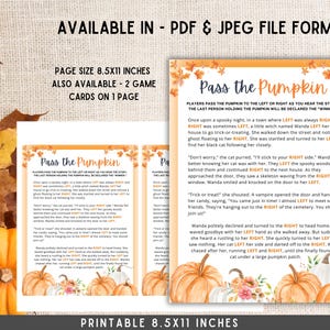 Pass the Pumpkin Game Halloween Printable, Left Right Game, Easy ...