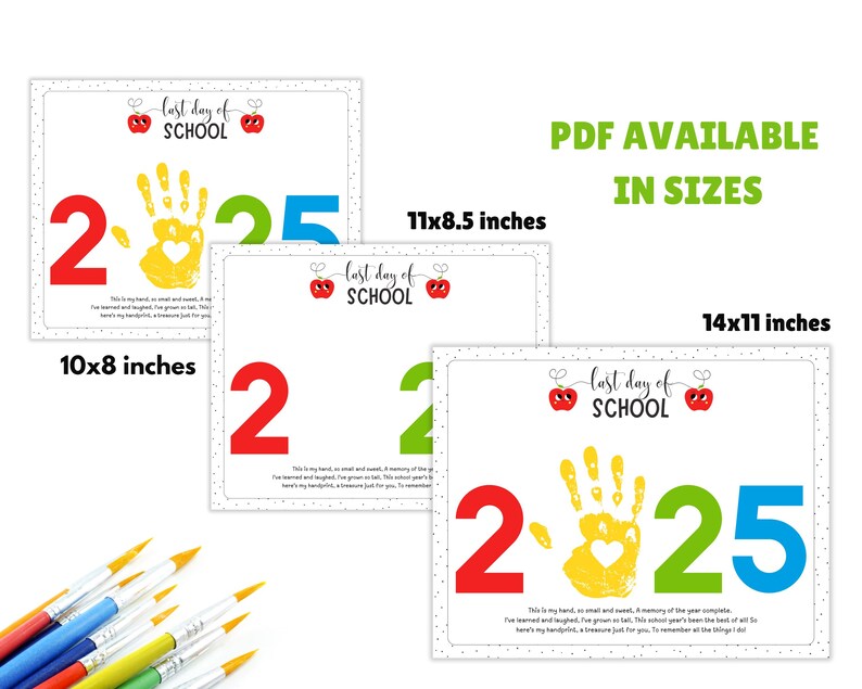 Graduation Handprint Craft, Printable Keepsake for Preschool Kids, End ...