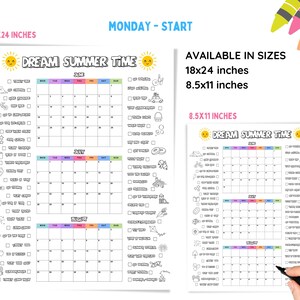 2025 Summer Calendar Bucket List: Kids' Printable Checklist (digital ...