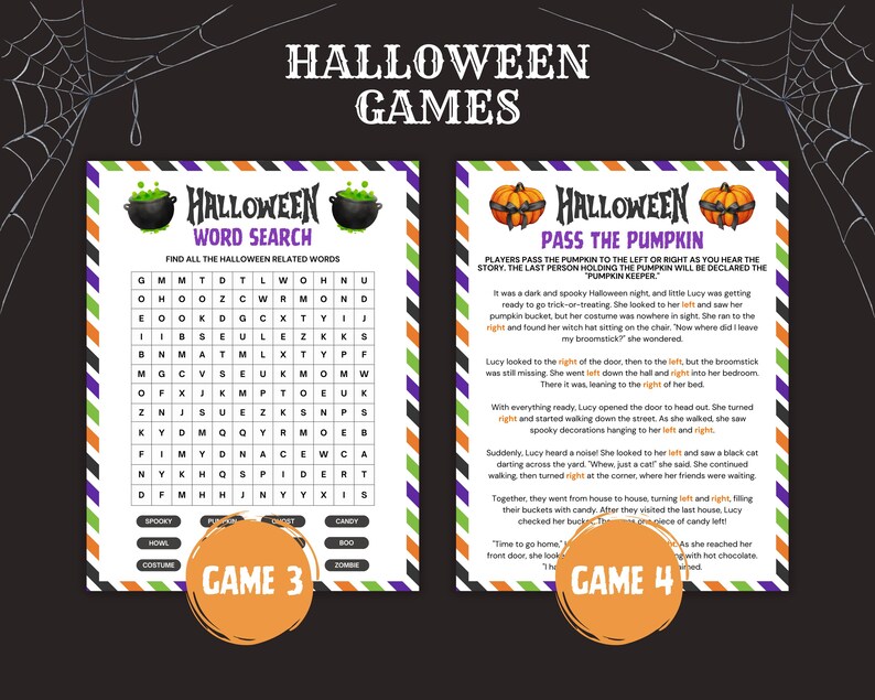 Halloween Printable 10 Game Bundle Halloween Party Games Halloween ...