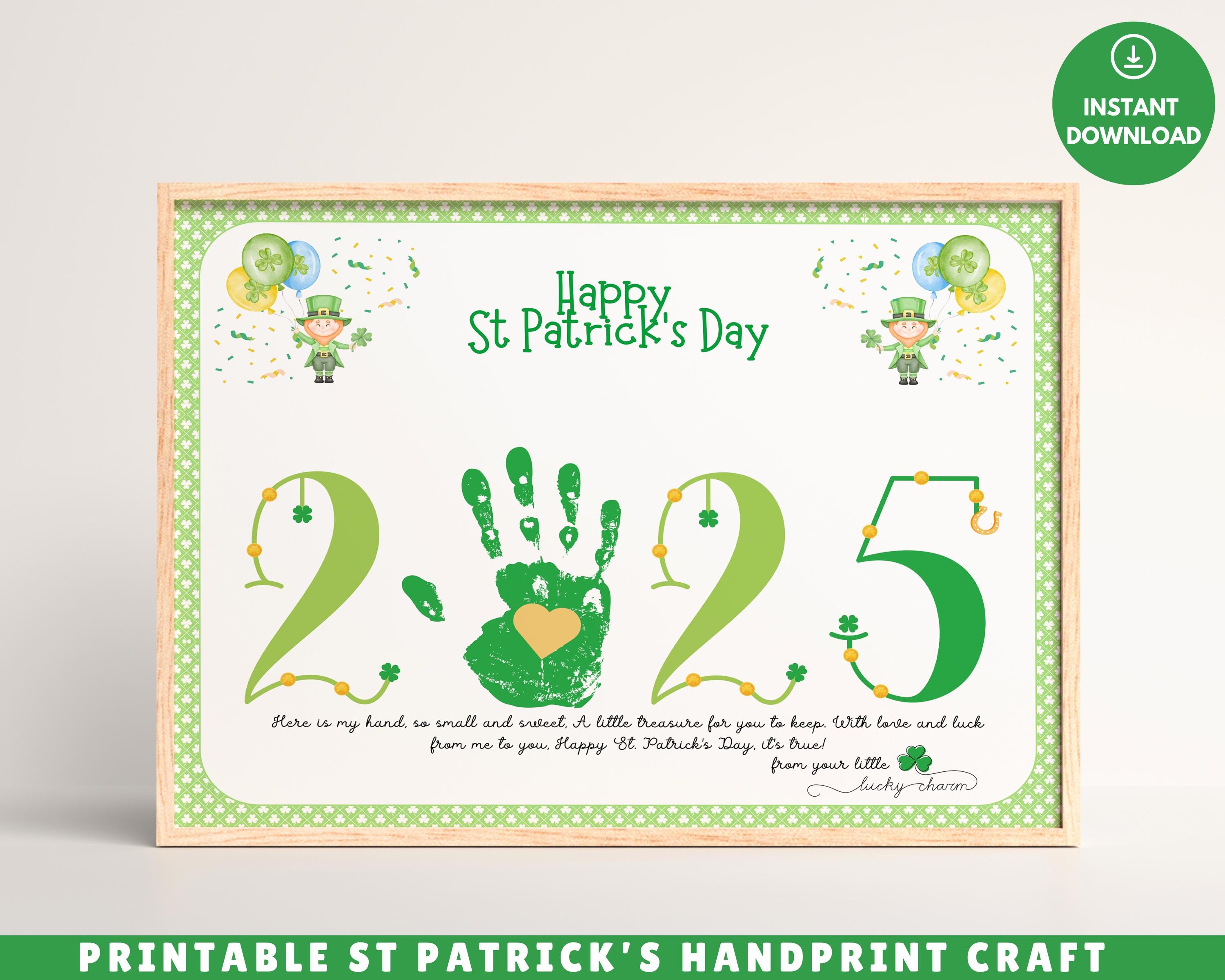 St. Patrick's Day Handprint Craft, 2025 St. Patrick's Day Handprint ...