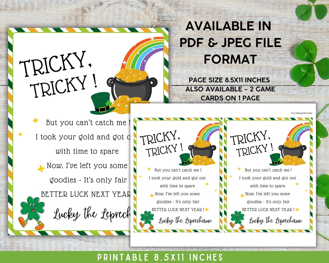 Leprechaun Letter for Kids Printable, Leprechaun Trap, Saint Patrick's ...