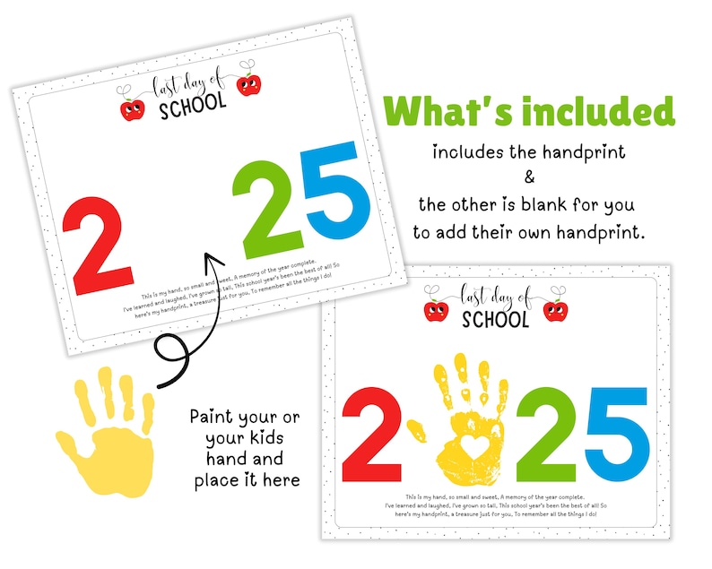 Graduation Handprint Craft, Printable Keepsake for Preschool Kids, End ...