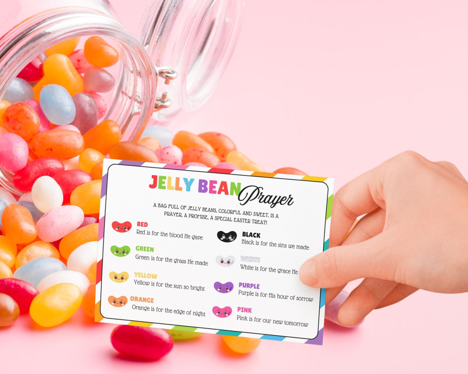 Jelly Bean Prayer Poem Printable - Religious Gift Tags, Easter Basket ...
