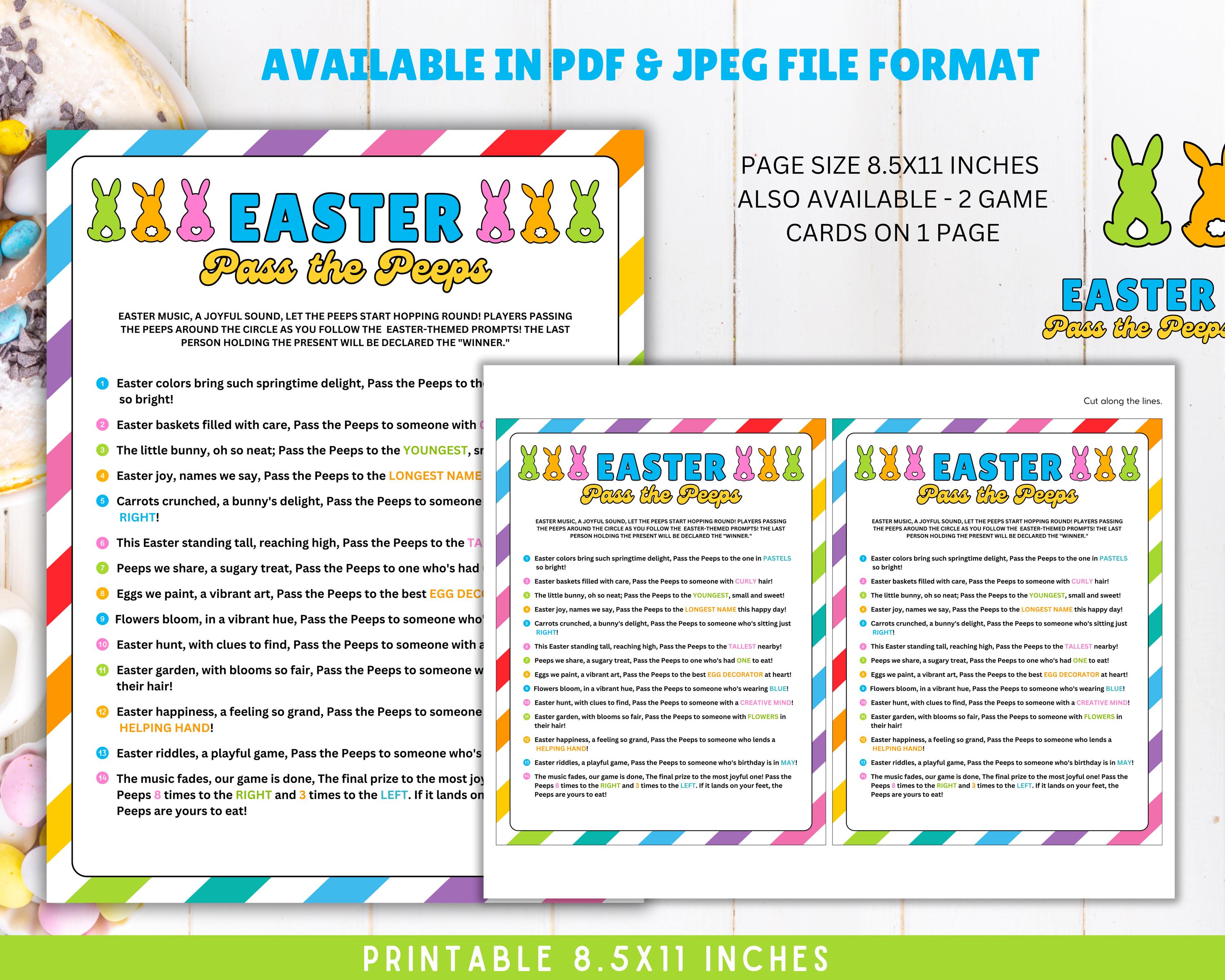 Easter Party Games, Pass the Prize Game, Printable Pass the Present ...