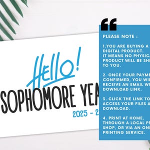 Sophomore Year Sign 2025-2026: First Day of 10th Grade Photo Prop ...