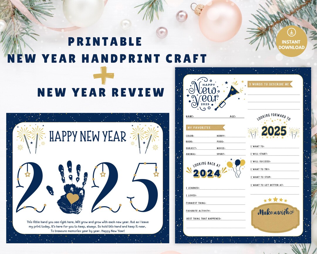 Poema de arte con huellas de manos para Año Nuevo 2025, Resolución de ...