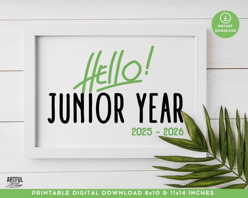 Junior Year 2025-2026 Sign: 11th Grade Photo Prop (digital Download) - Etsy