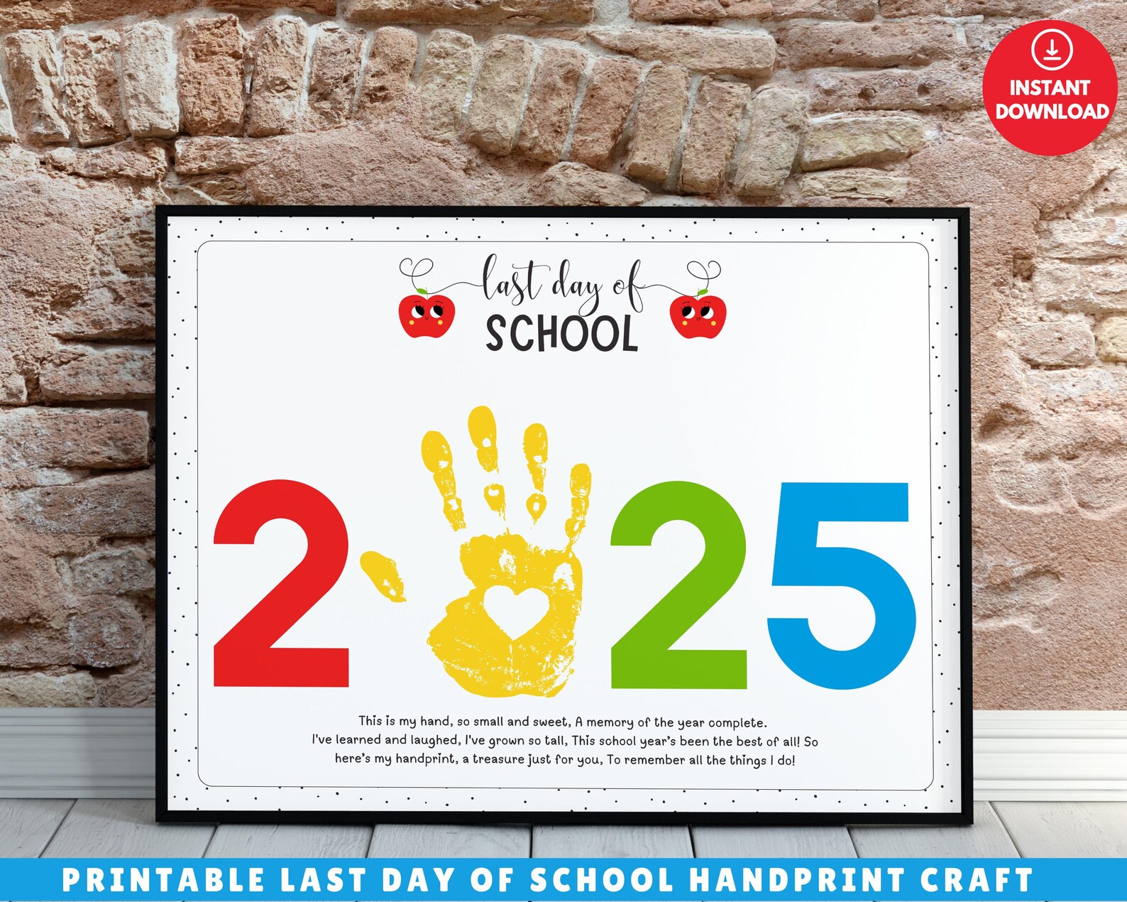 Graduation Handprint Craft, Printable Keepsake for Preschool Kids, End ...