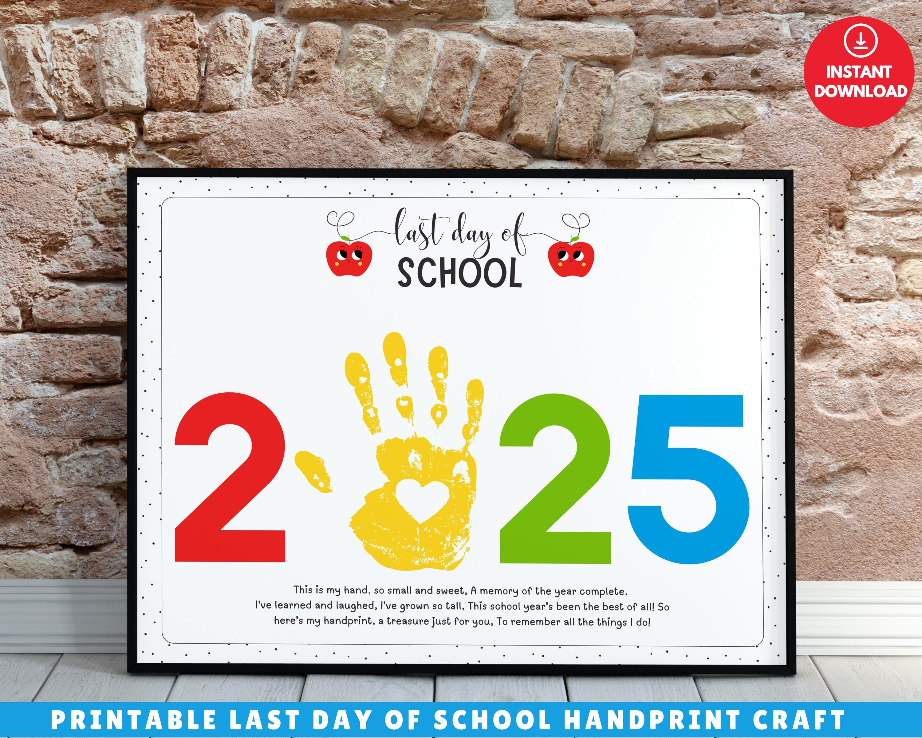 Graduation Handprint Craft, Printable Keepsake for Preschool Kids, End ...