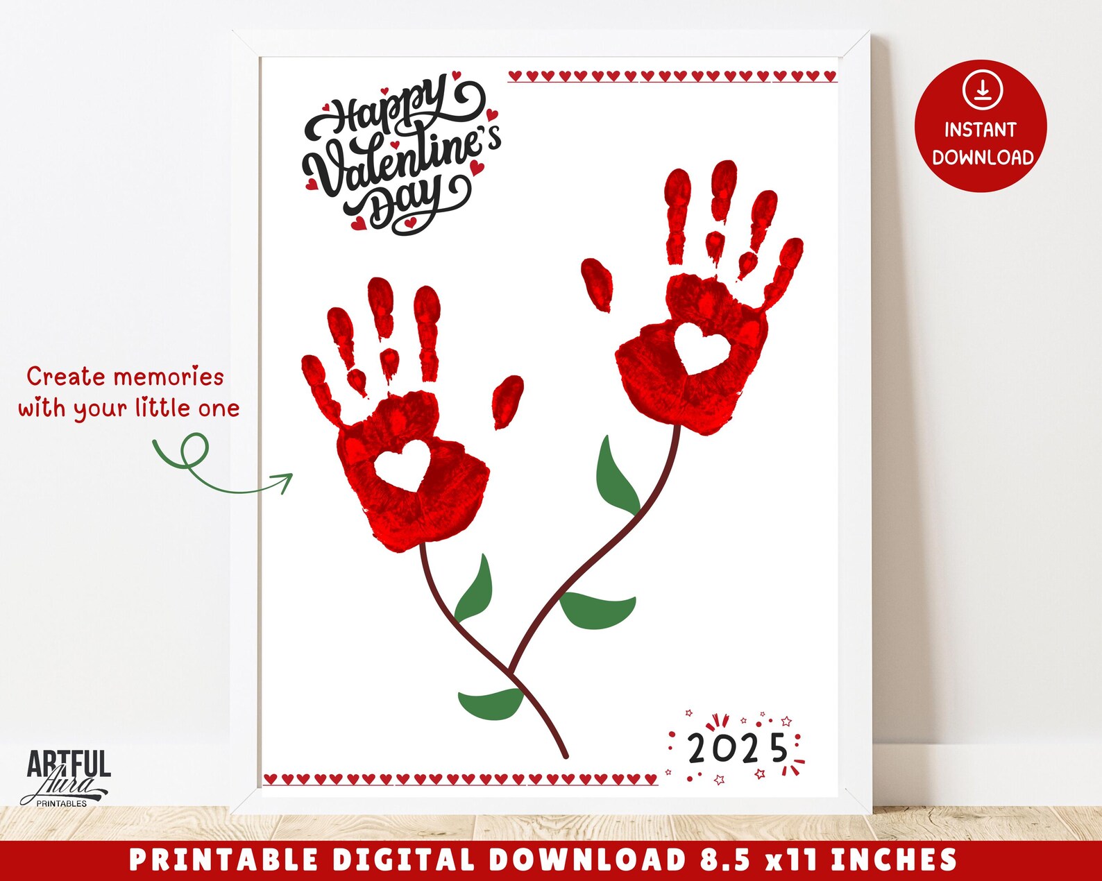 Valentines Day Art Kids Handprint, Kids Toddler Handprint Craft ...