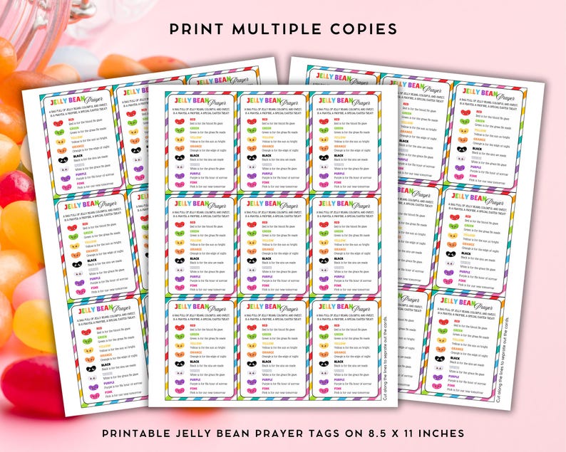 Jelly Bean Prayer Poem Printable - Religious Gift Tags, Easter Basket ...
