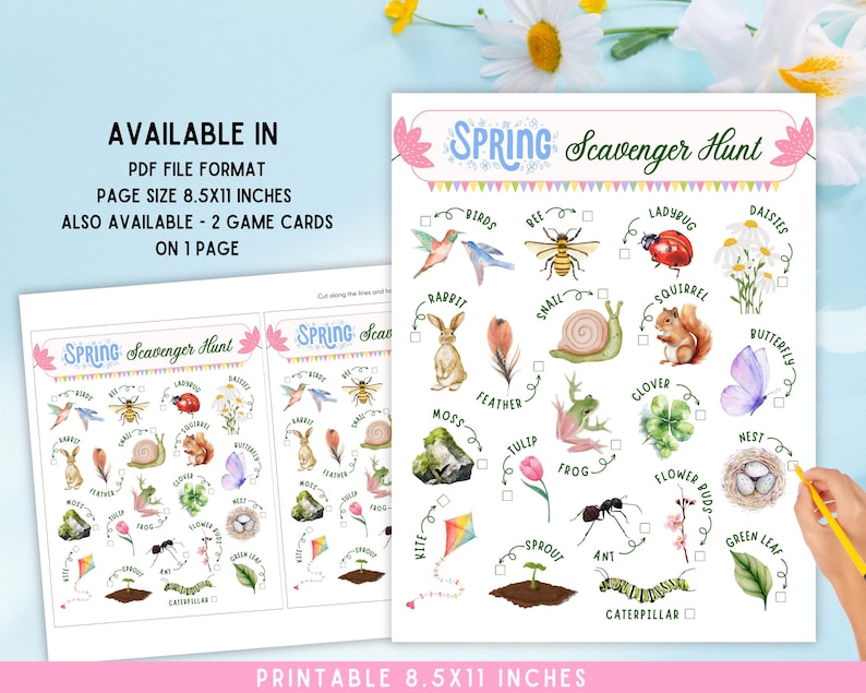 Spring Scavenger Hunt for Kids - Springtime Nature Hunt - Classroom ...