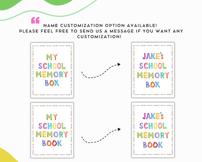 School Years Memory Box Questionnaire: Printable Keepsake Journal (PDF ...
