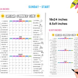 2025 Summer Calendar Bucket List: Kids' Printable Checklist (digital ...