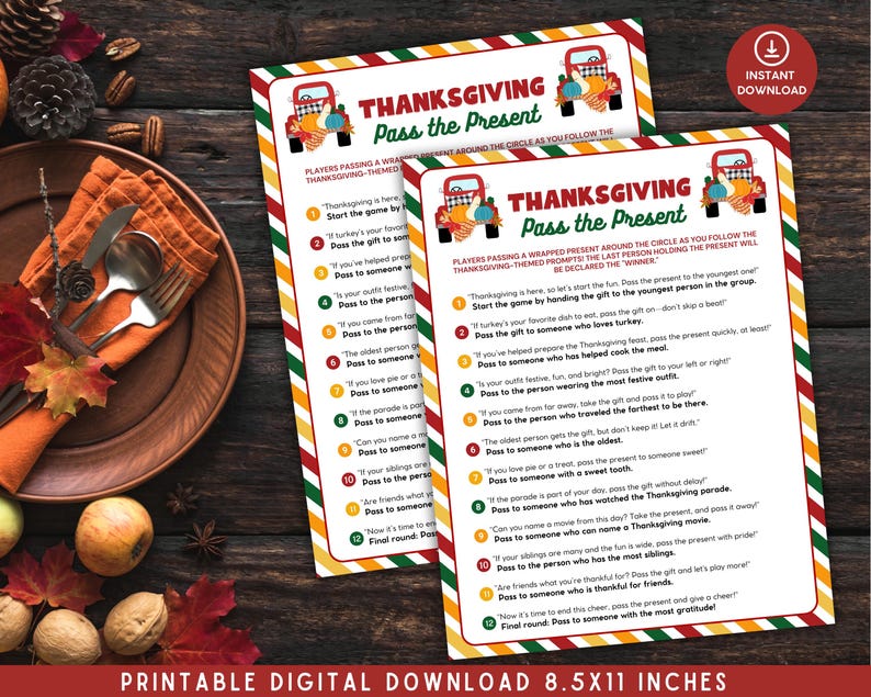 Pass the Pumpkin Game Printable, Prize Left Right Game, Easy ...