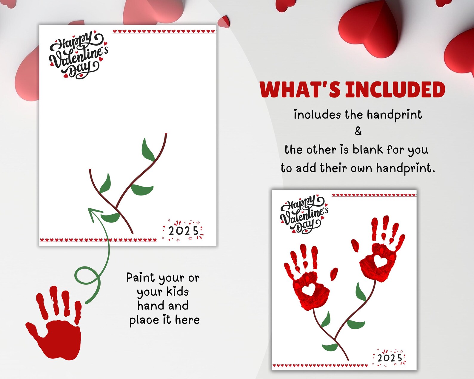 Valentines Day Art Kids Handprint, Kids Toddler Handprint Craft ...