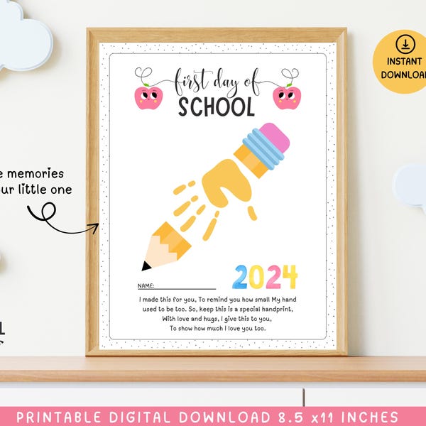 Back to School Handprint Craft - Etsy