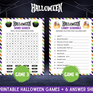 Halloween Printable 10 Game Bundle Halloween Party Games Halloween ...