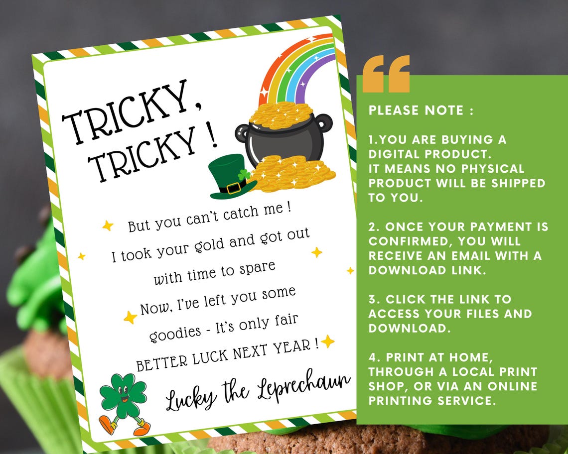 Leprechaun Letter for Kids Printable, Leprechaun Trap, Saint Patrick's ...