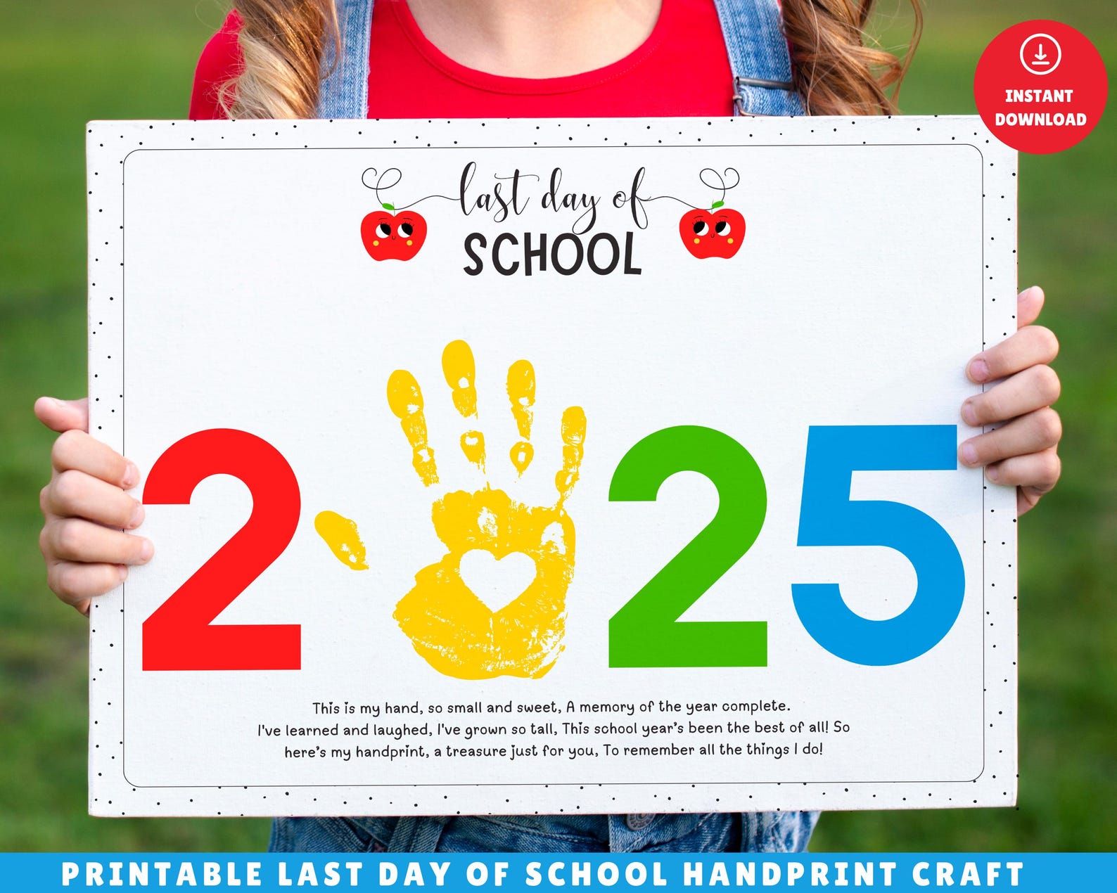 Graduation Handprint Craft, Printable Keepsake for Preschool Kids, End ...