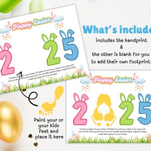 Easter Handprint Craft 2025, Memory Keepsake Craft, Bunny Handprint DIY ...