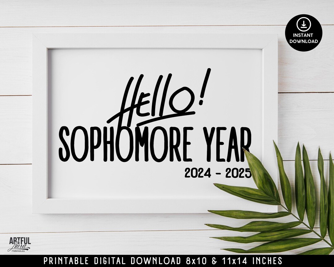 First Day of Sophomore Year, 1st Day of 10th Grade, Sophomore Year Sign ...