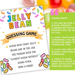 Guess How Many Jelly Beans, Things Game Printable, Guess Jelly Beans ...