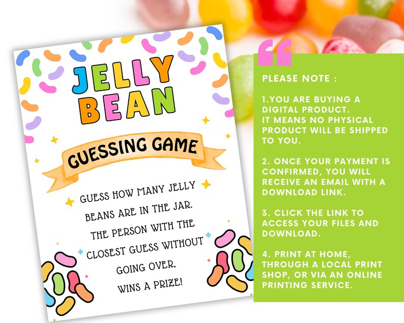 Guess How Many Jelly Beans Game, Printable Easter Activity, Fun Candy ...