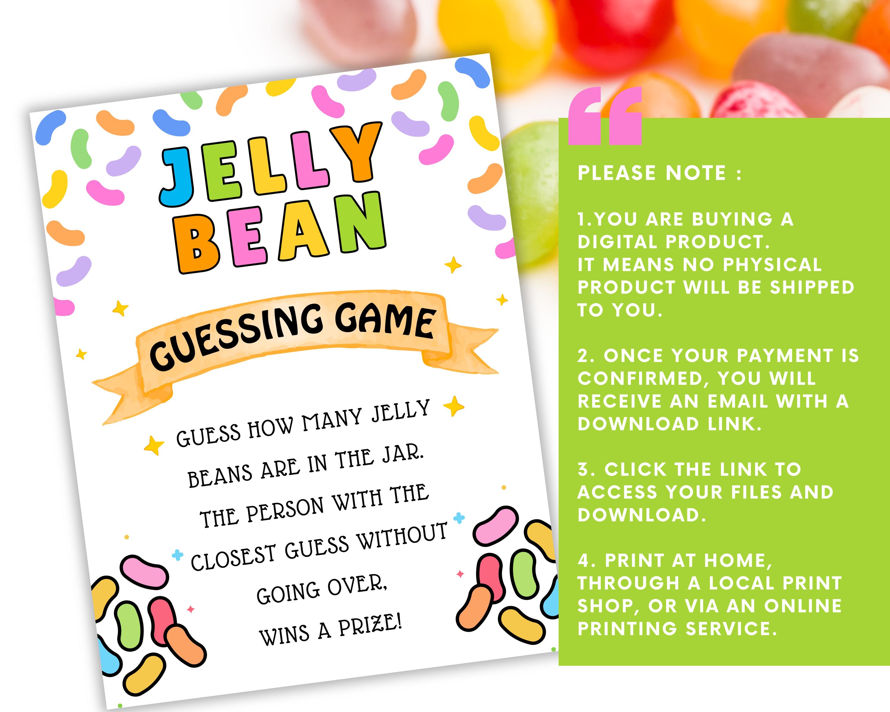 Guess How Many Jelly Beans, Things Game Printable, Guess Jelly Beans ...
