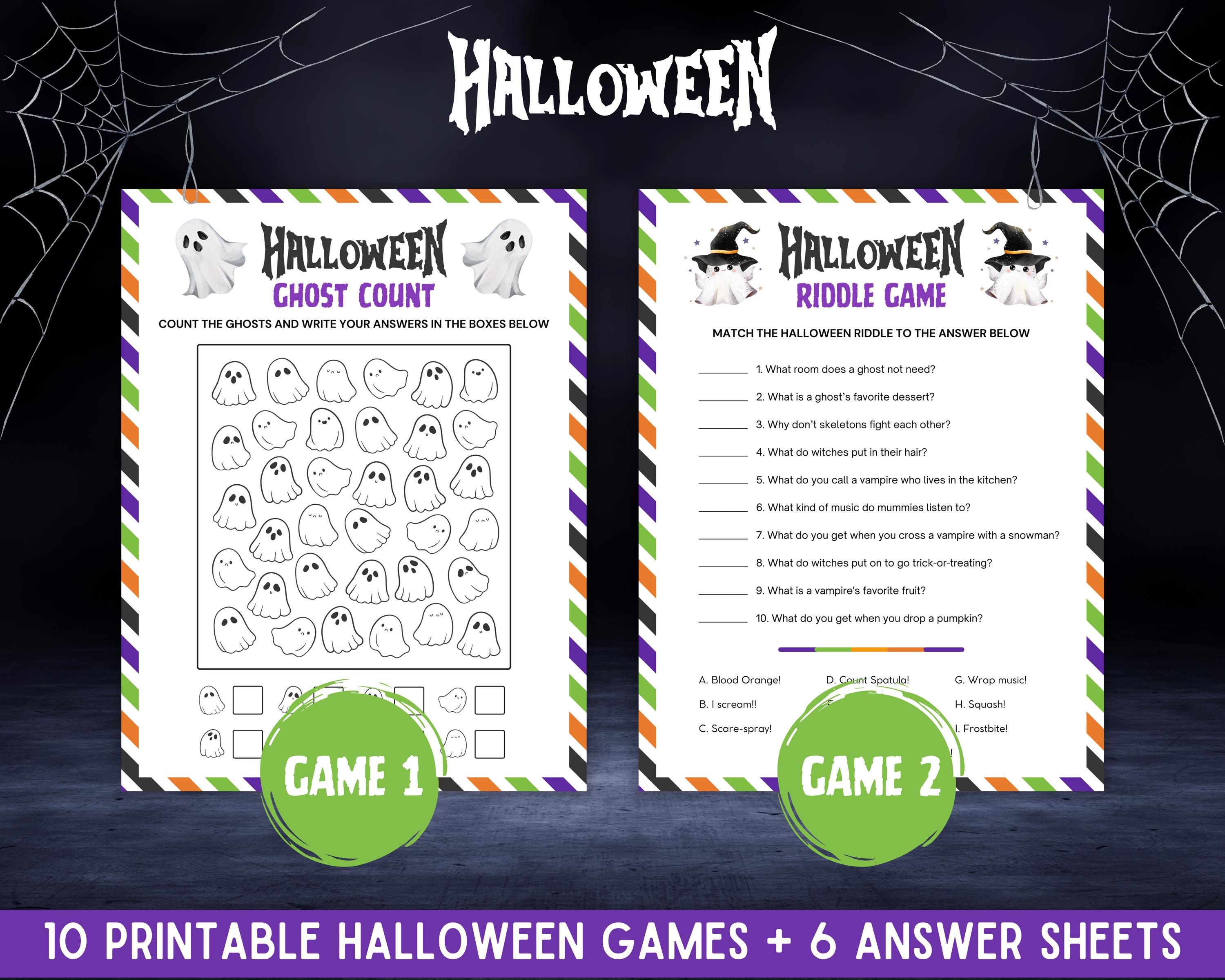 Halloween Printable 10 Game Bundle Halloween Party Games Halloween ...