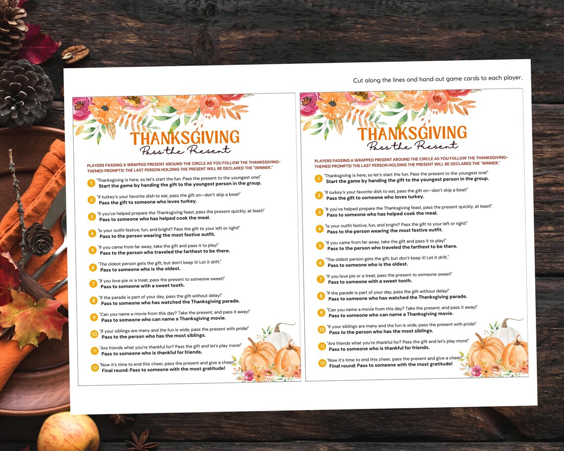 Pass the Pumpkin Game Printable, Prize Left Right Game, Easy ...