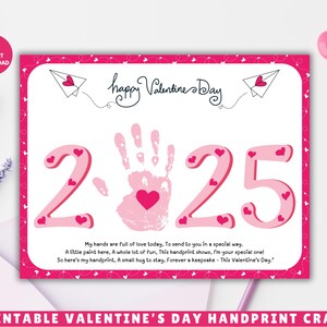 Valentines Handprint Art, 2025 Kids Toddler Handprint Craft, Handprint ...