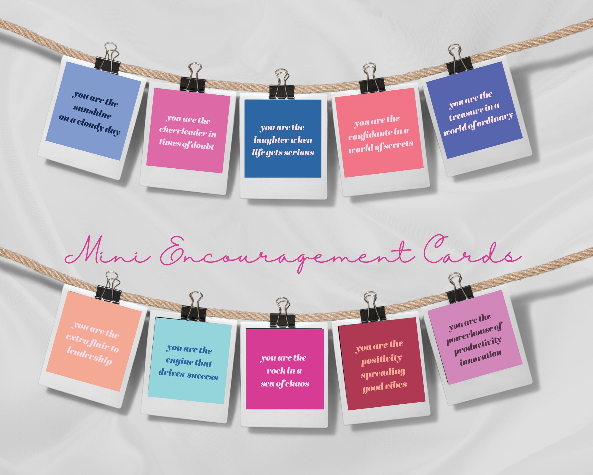 20 Mini Encouragement Card for Cubicle Decor, Words With Friends ...