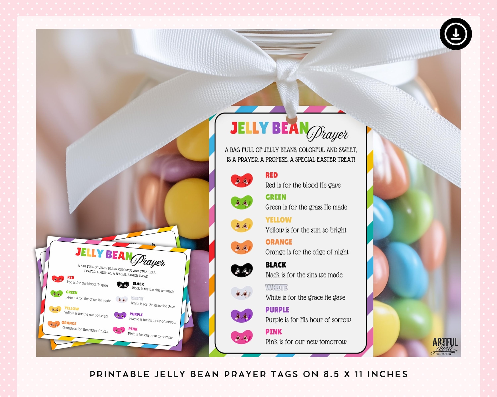 Jelly Bean Prayer Poem Printable - Religious Gift Tags, Easter Basket ...