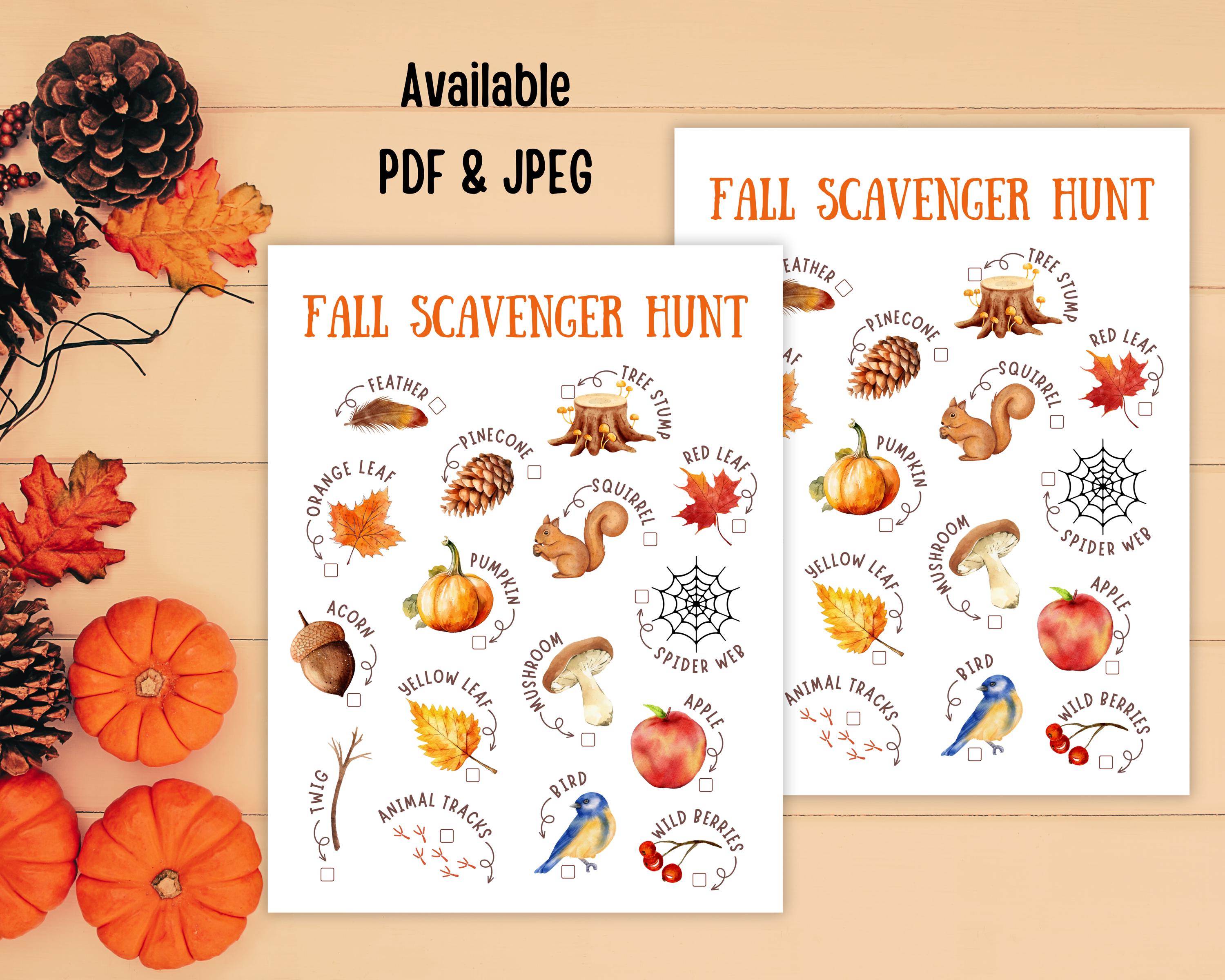 Fall Scavenger Hunt Activity for Kids & Adults Fall Activity Fall for ...