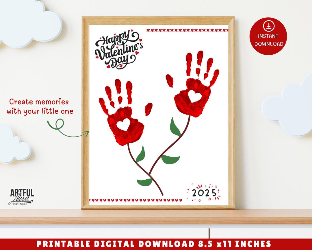 Valentines Day Art Kids Handprint, Kids Toddler Handprint Craft ...