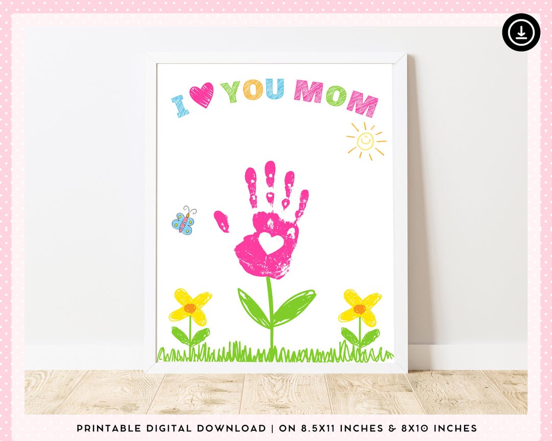 Mother's Day Handprint Art Craft Kids for Mom, DIY Keepsake Gift for ...