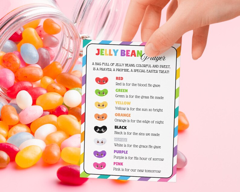 Jelly Bean Prayer Poem Printable - Religious Gift Tags, Easter Basket ...