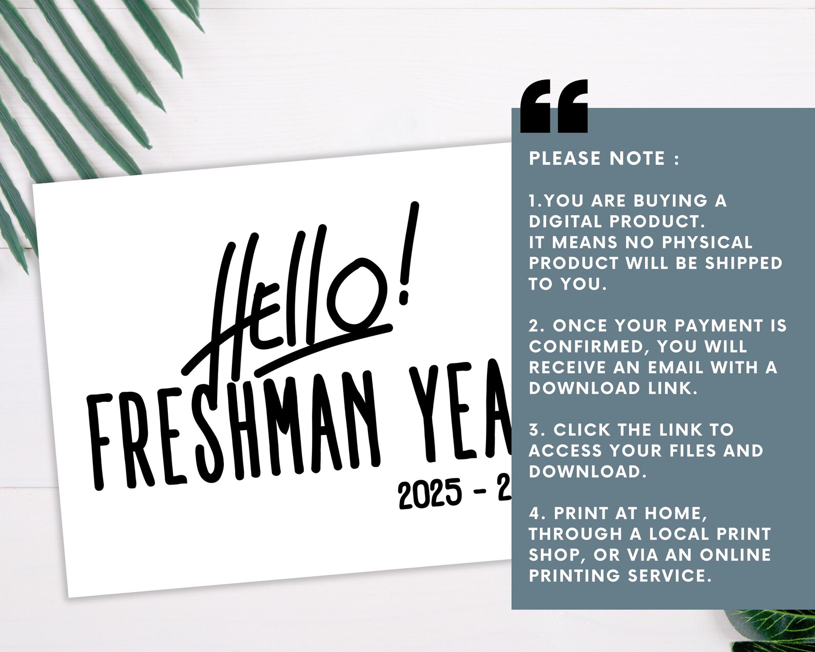 Hello Freshman Year Sign, First Day of Freshman Year Sign Printable 9th Grade Sign, Back to ...