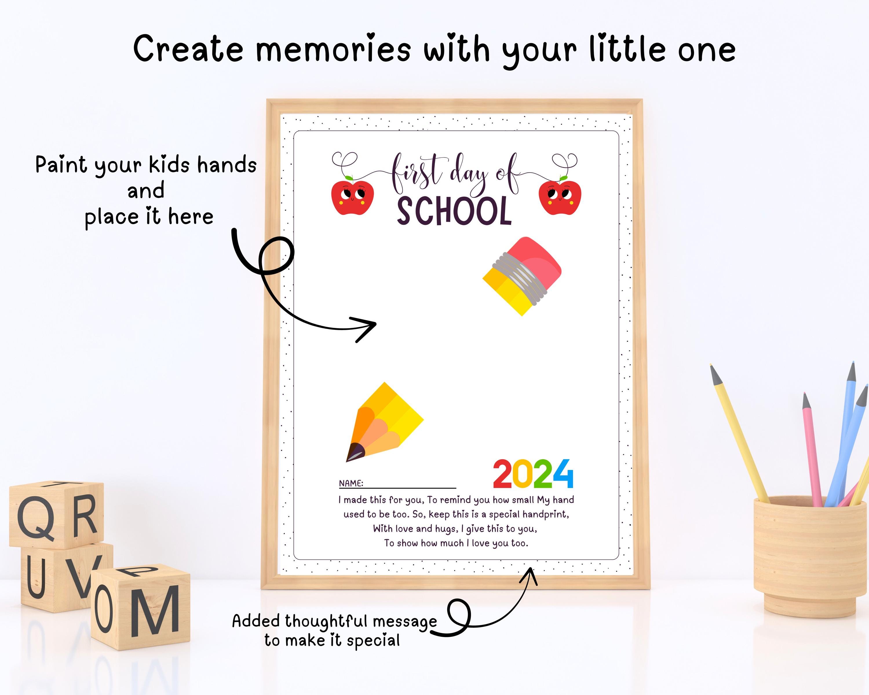 First Day of School Handprint Art, Kindergarten Preschool Handprint ...