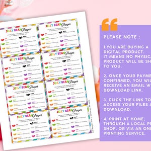 Jelly Bean Prayer Poem Printable - Religious Gift Tags, Easter Basket ...