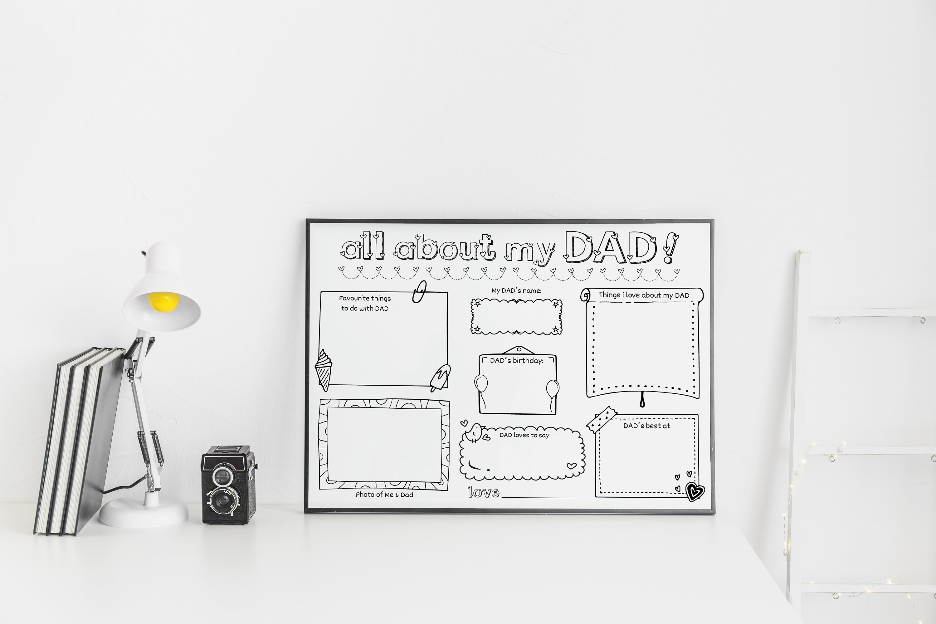 1st Fathers Day Gift From Kids Interview, All About My Dad Printable ...