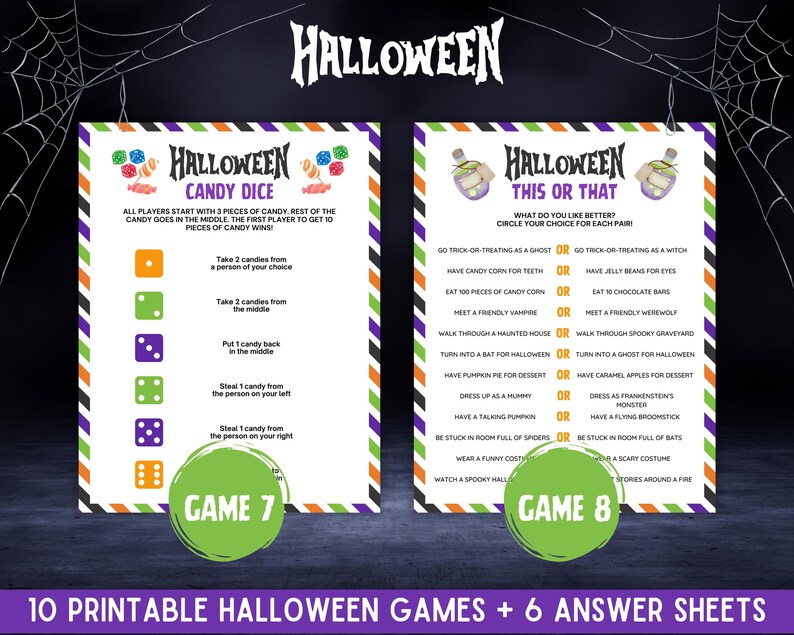 Halloween Printable 10 Game Bundle Halloween Party Games Halloween ...