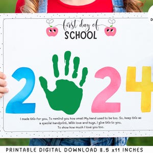 First Day of School Handprint Art, Kindergarten Preschool Craft, Memory ...